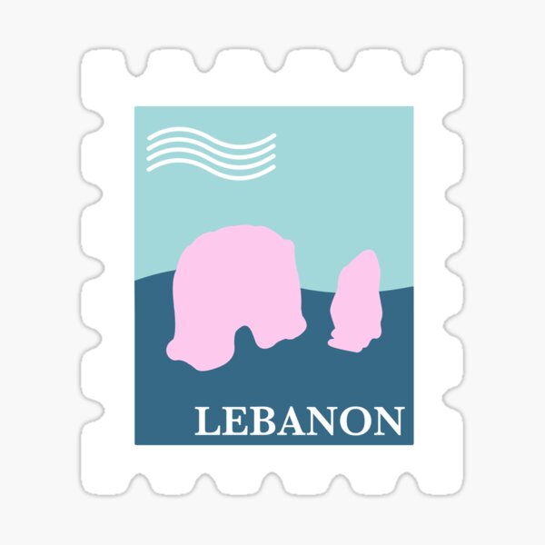 "Lebanon Rawsheh Stamp" Sticker for Sale by raiyathomure | Redbubble