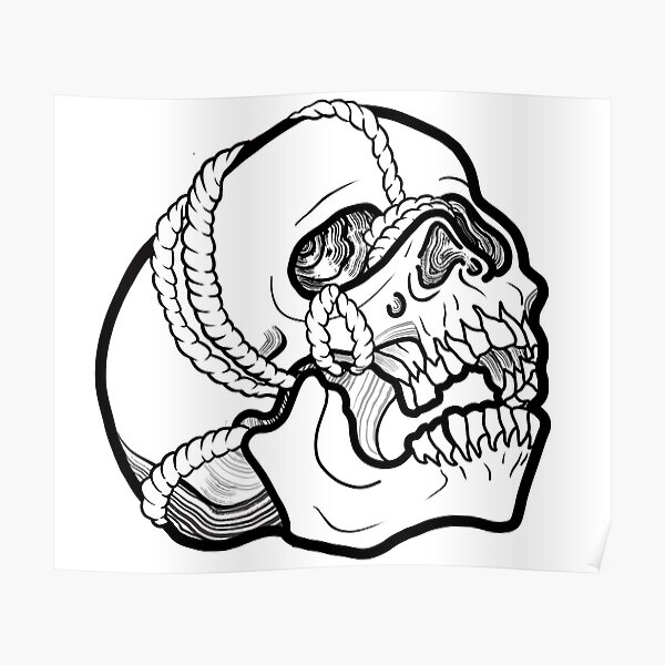 "Rope Skull" Poster by CatsEyeArt | Redbubble