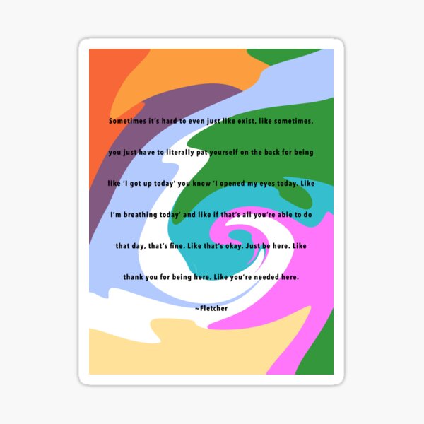 "Fletcher Quote " Sticker by avaller1124 | Redbubble