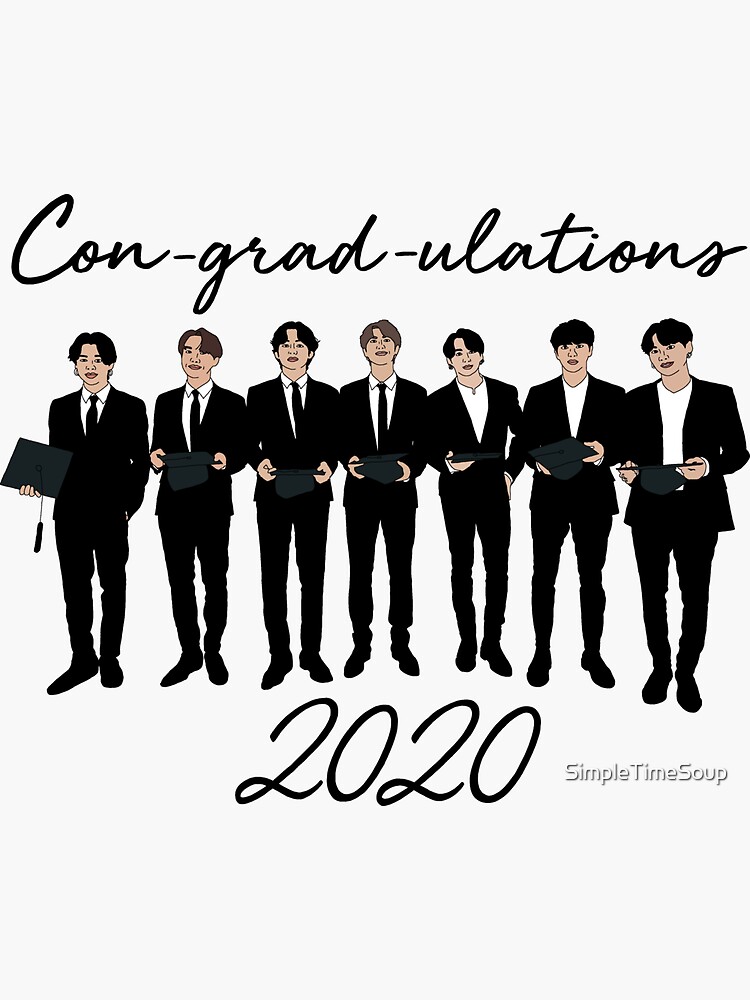 "BTS Graduation Congratulations" Sticker for Sale by SimpleTimeSoup ...