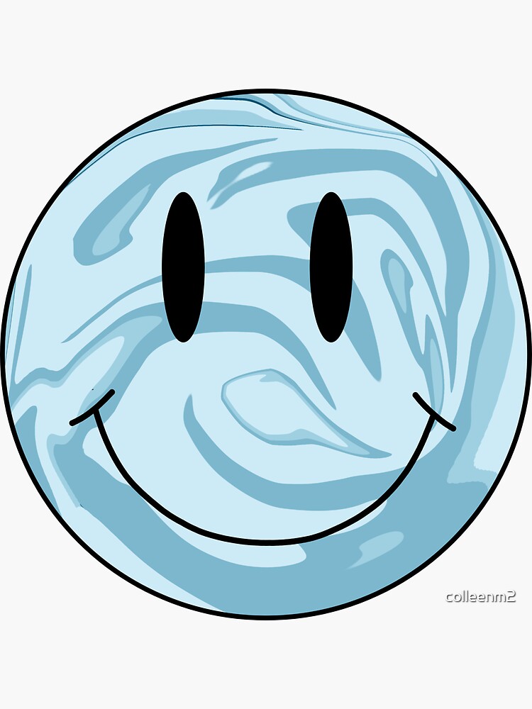 "Teal Marbeled Smiley face" Sticker for Sale by colleenm2 | Redbubble
