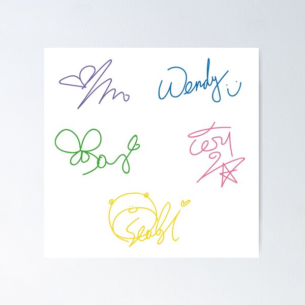 "Red Velvet Signatures Stickers (color ver.)" Poster by leiveht | Redbubble