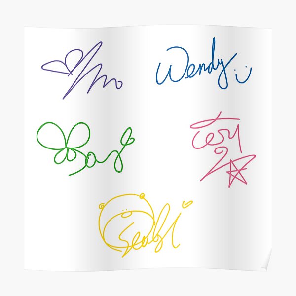 "Red Velvet Signatures Stickers (color ver.)" Poster by leiveht | Redbubble