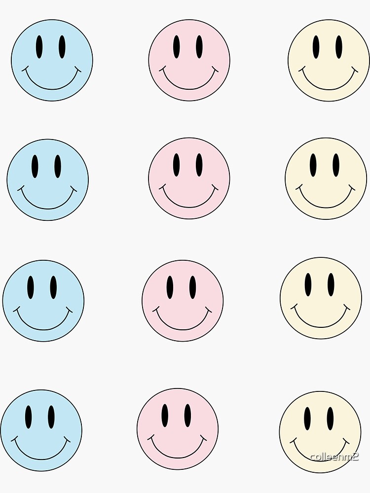 "Pastel smiley face pack" Sticker by colleenm2 | Redbubble