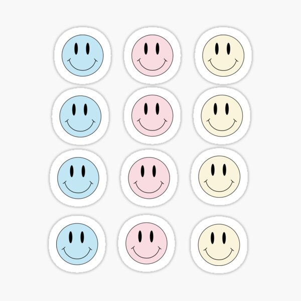 "Pastel smiley face pack" Sticker by colleenm2 | Redbubble