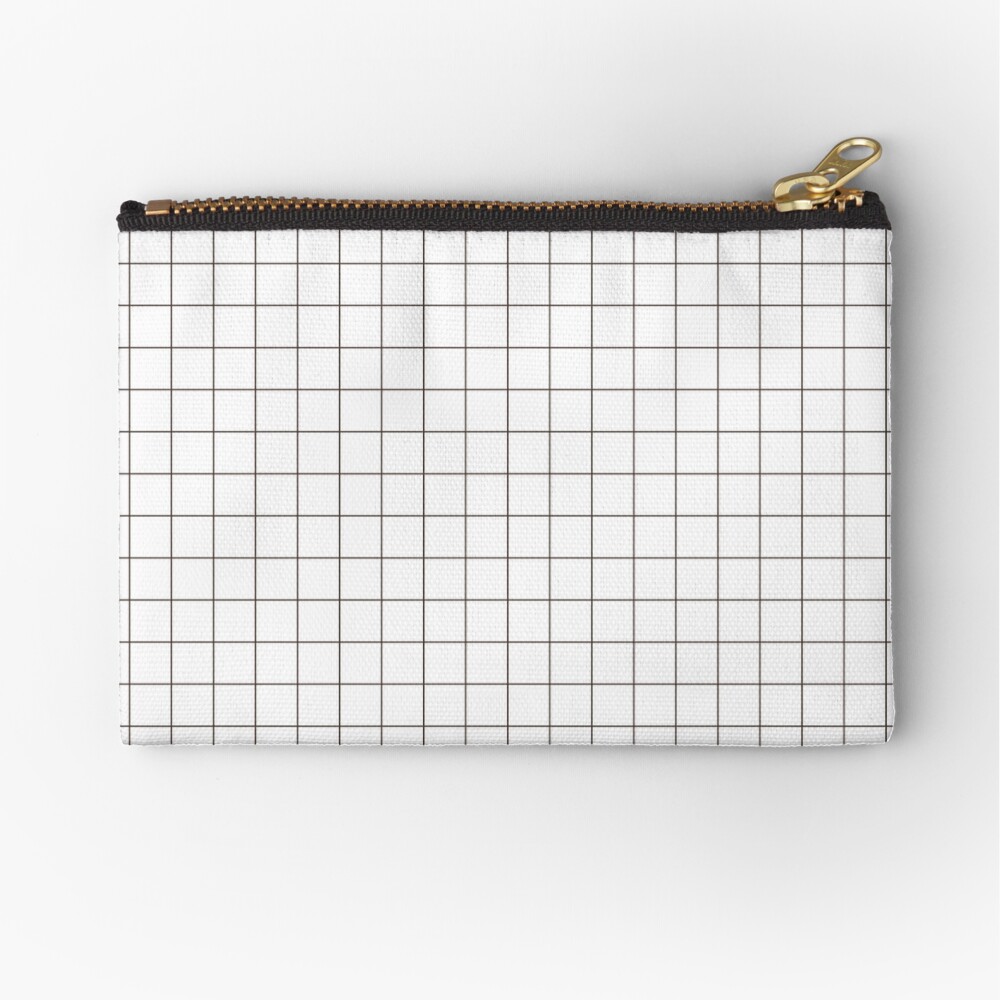 "Aesthetic Grid - White" Zipper Pouch for Sale by heathaze | Redbubble