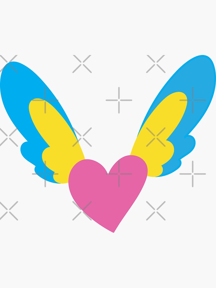 "Pan love heart with wings" Sticker by AudreySky | Redbubble