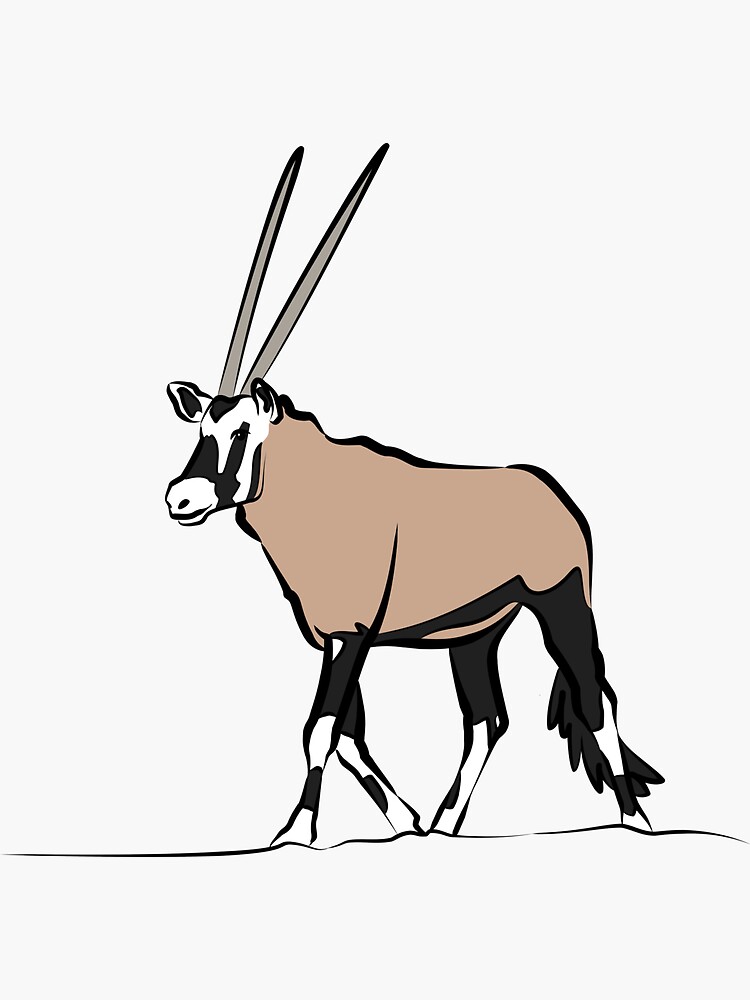 "Oryx" Sticker for Sale by fuzzytapir | Redbubble