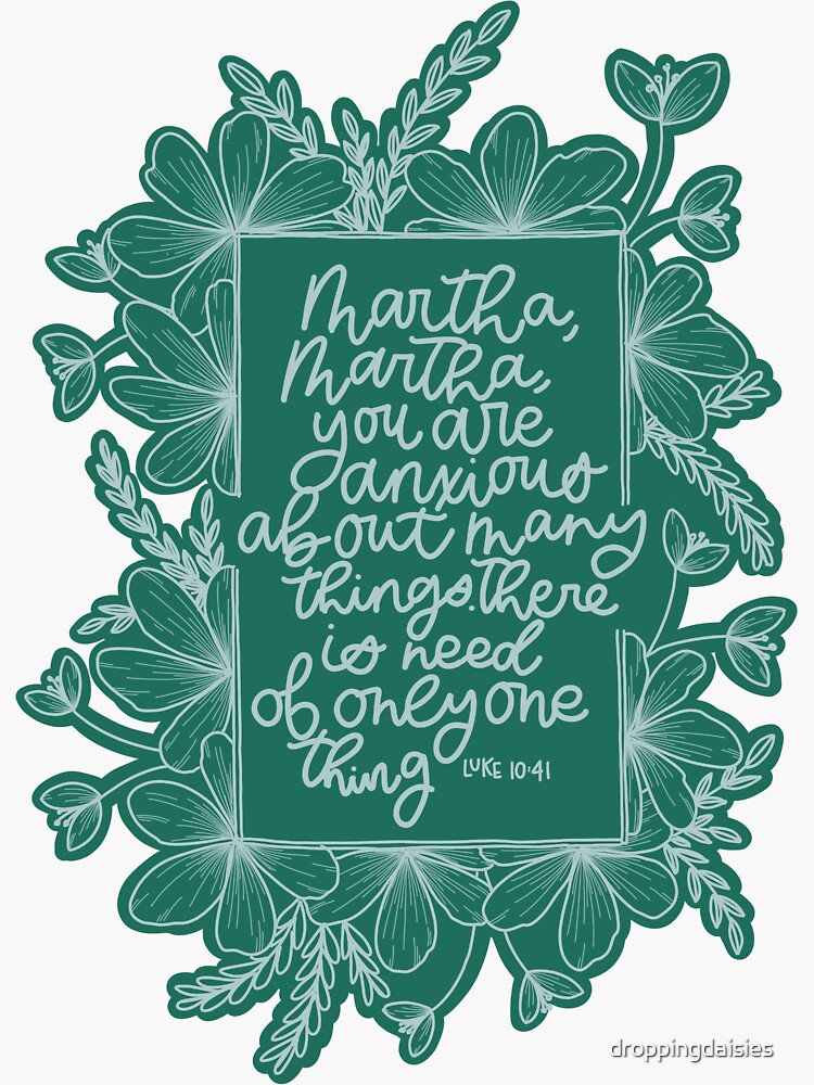 "Martha, Martha. " Sticker for Sale by droppingdaisies | Redbubble