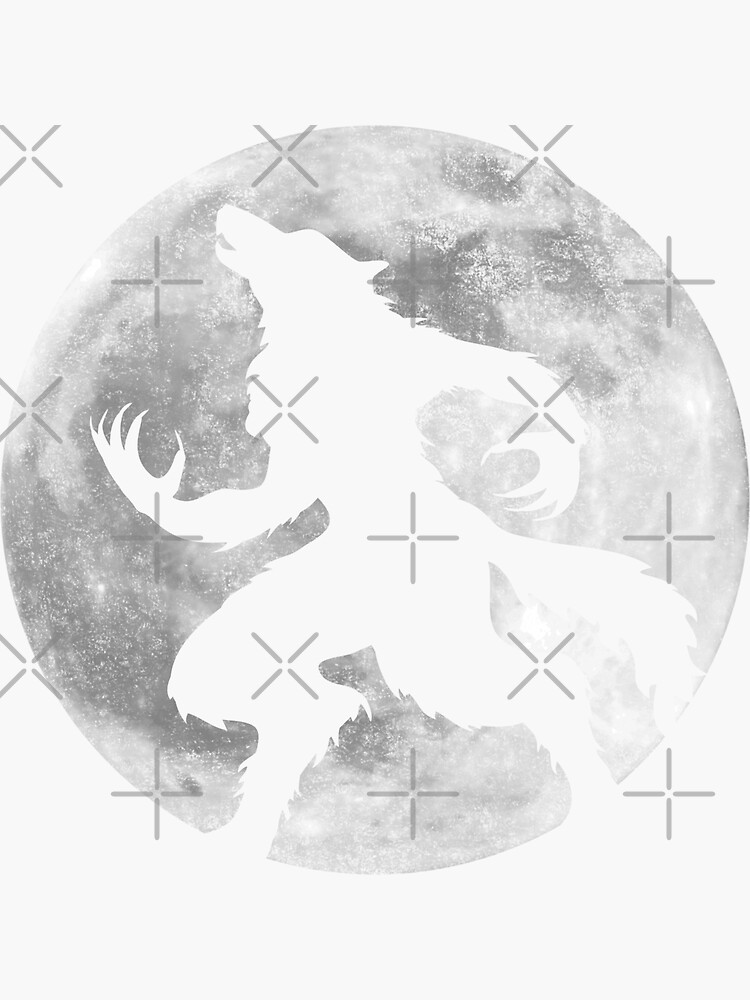 "Werewolf Monster Full Moon Graphic" Sticker by SpookshowDesign | Redbubble