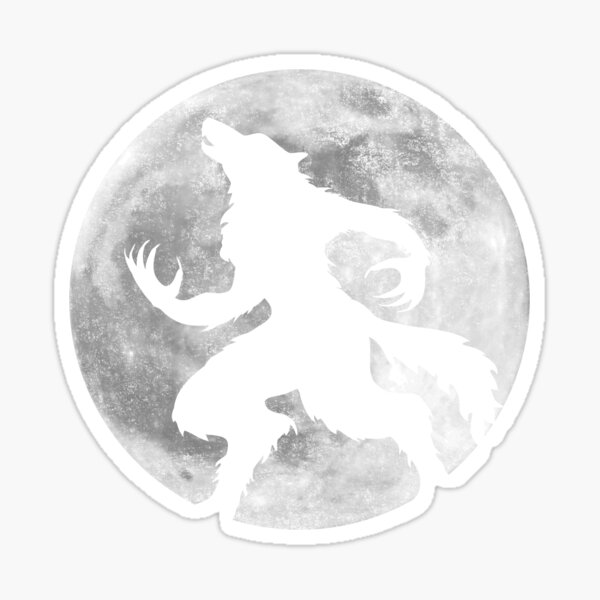 "Werewolf Monster Full Moon Graphic" Sticker by SpookshowDesign | Redbubble