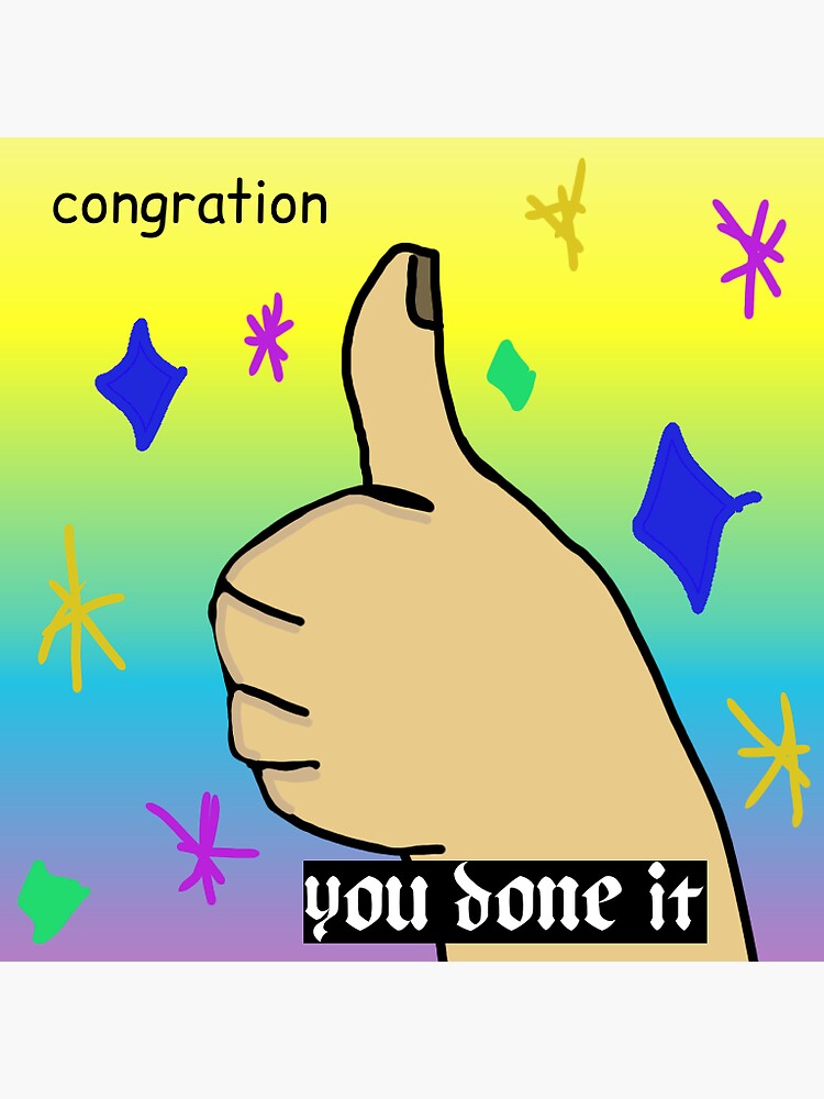 "Congration!" Sticker for Sale by grey-overlay | Redbubble