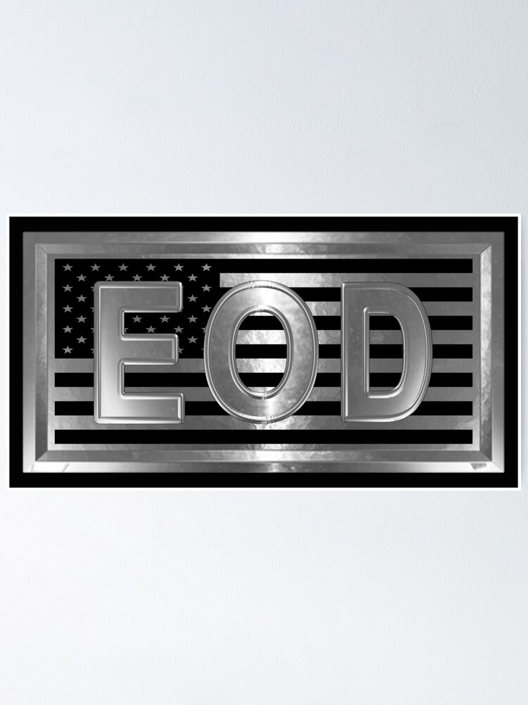 "Awesome EOD Badge with American Flag " Poster by SoldierAlways | Redbubble