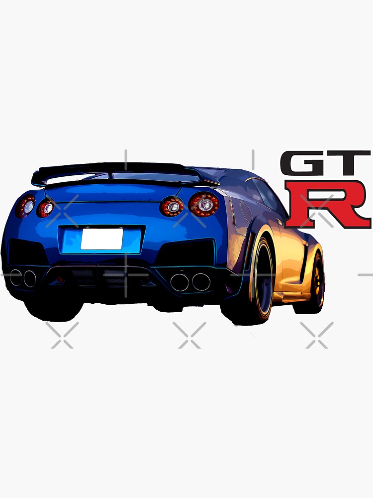 "Vectored Nissan GTR" Sticker by designshopp | Redbubble