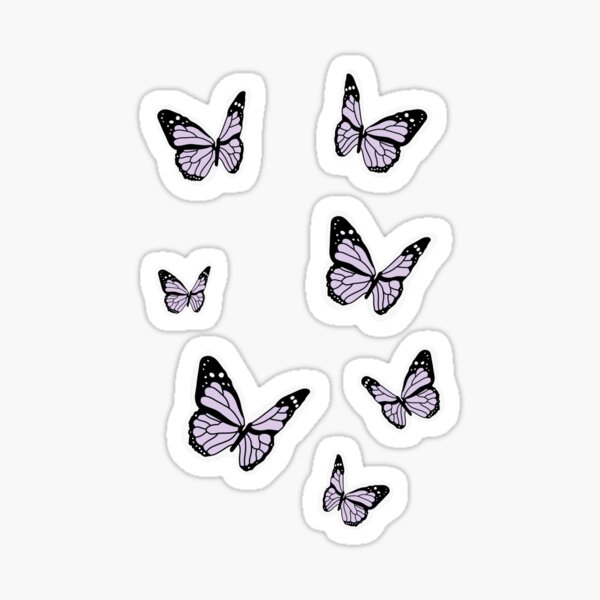 "Pastel Purple Aesthetic Butterflies" Sticker for Sale by millafrlan ...