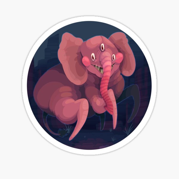 "Pink Elephant" Sticker for Sale by kbbutcherart | Redbubble