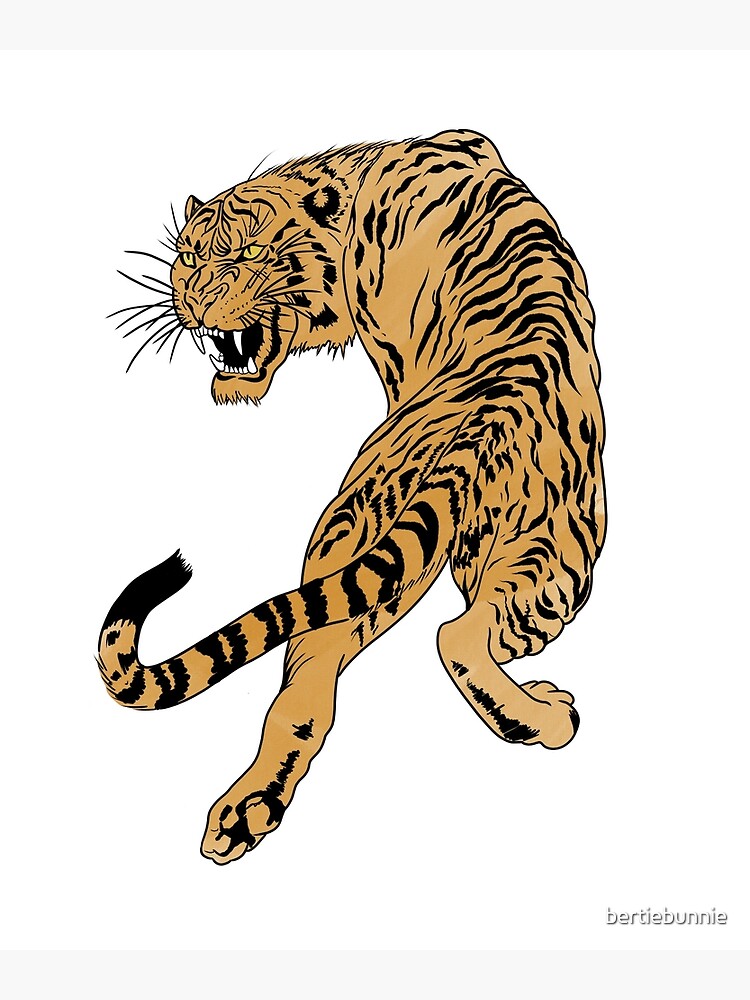"American Traditional Tiger" Photographic Print by bertiebunnie | Redbubble