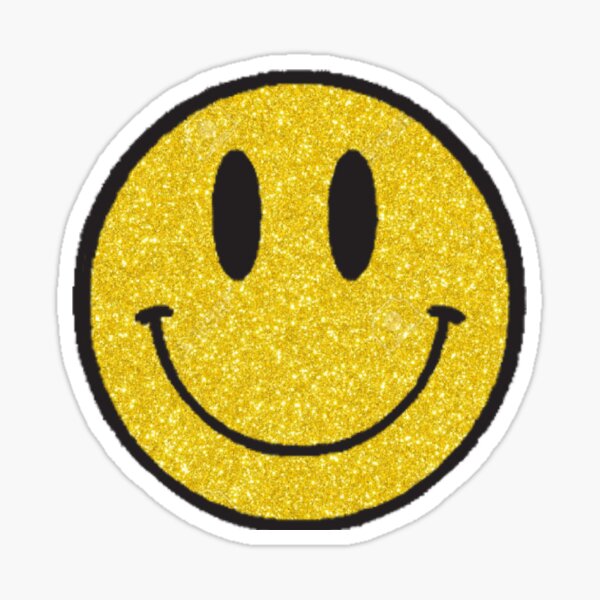 "yellow glitter smiley face" Sticker for Sale by siaaa | Redbubble