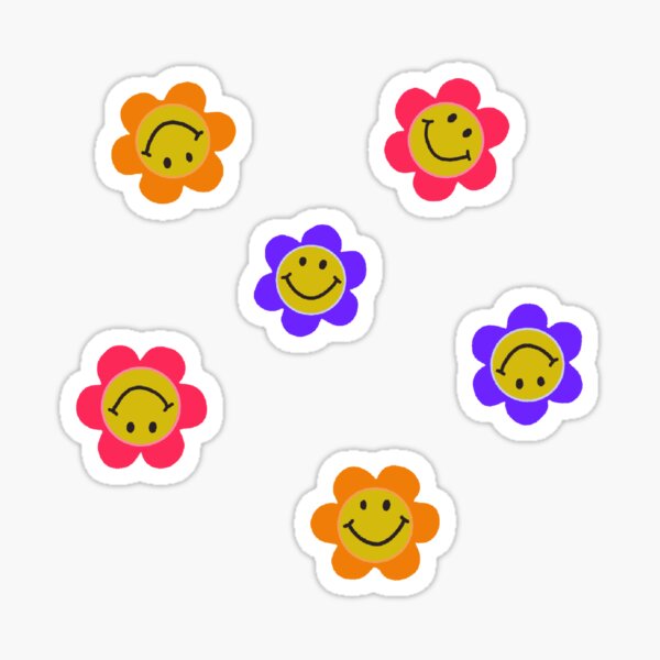 "Colorful smiley sticker pack" Sticker by stickersrosaa | Redbubble