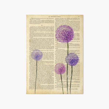 "Botanical print, on old book page - flower" Art Board Print by lldd11 ...
