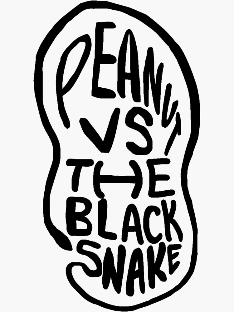 "Peanut VS The Black Snake, All Black" Sticker by Conman679 | Redbubble