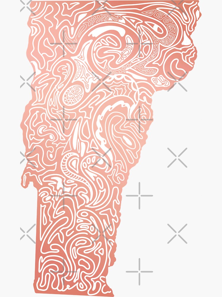 "Zentangle Vermont Rose Gold State" Sticker by Pricillav07 | Redbubble