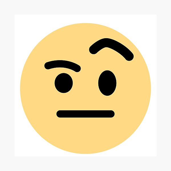"skeptical smiley emoji" Photographic Print by Cbelan | Redbubble