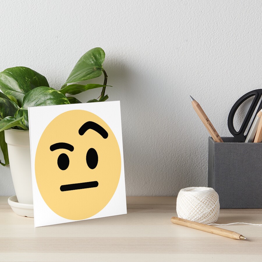 "skeptical smiley emoji" Art Board Print for Sale by Cbelan | Redbubble