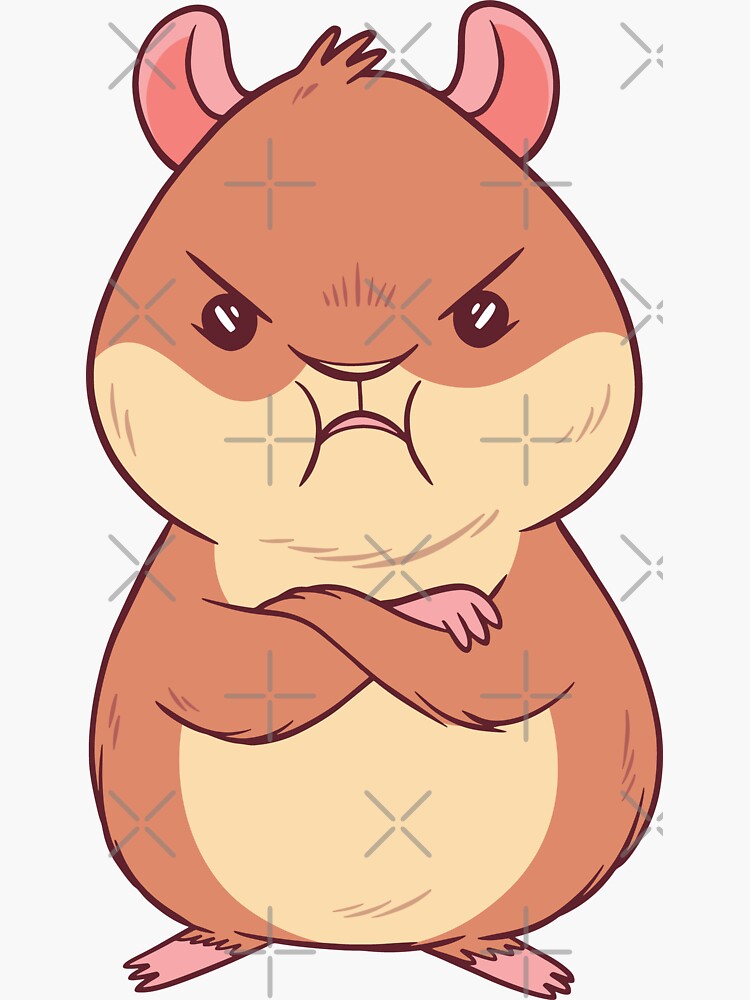 "Grumpy hamster | Angry hamster" Sticker for Sale by DerSenat | Redbubble