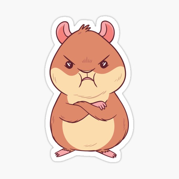 "Grumpy hamster | Angry hamster" Sticker for Sale by DerSenat | Redbubble