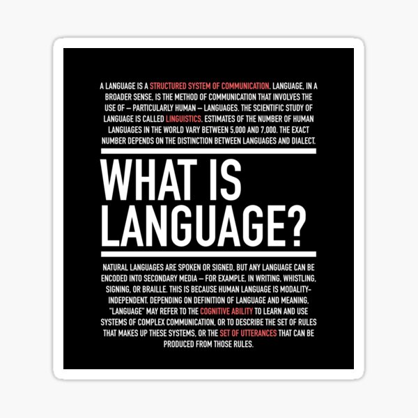 Language Defined Language Teacher Sticker For Sale By Hiddenverb Redbubble