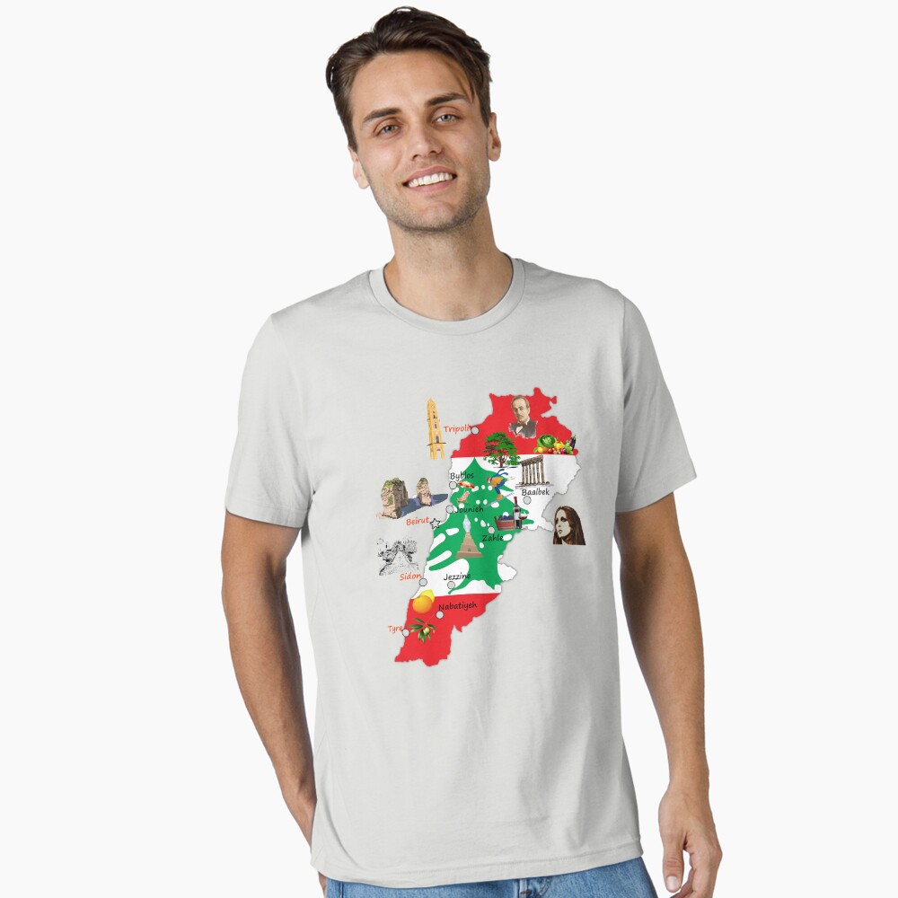 "Flag map of Lebanon, major cities names Lebanese national symbols and ...