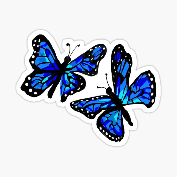 "Blue Monarch Butterflies" Sticker for Sale by KatharineArt | Redbubble
