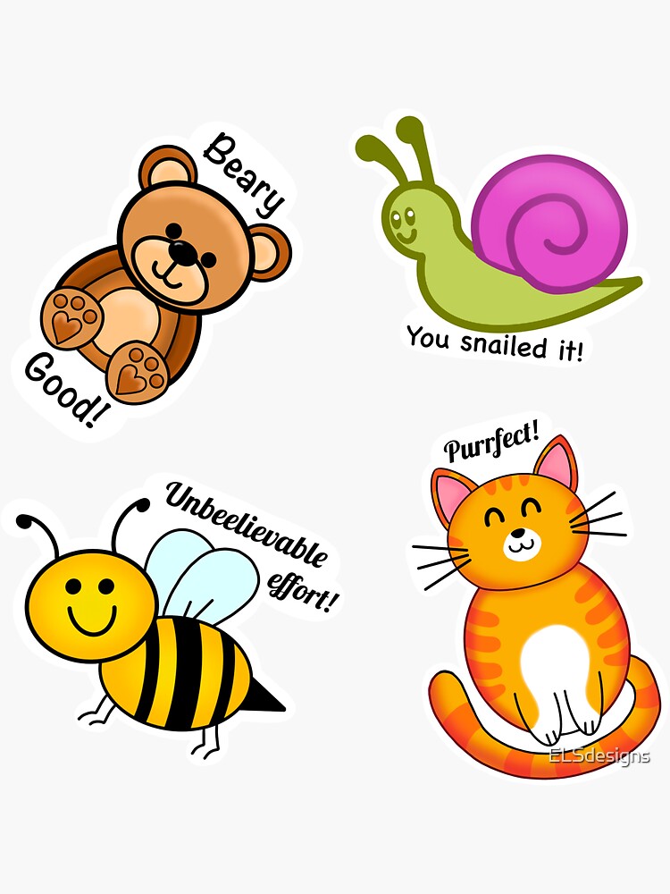 "Animal Pun Sticker Pack " Sticker by ELSdesigns | Redbubble