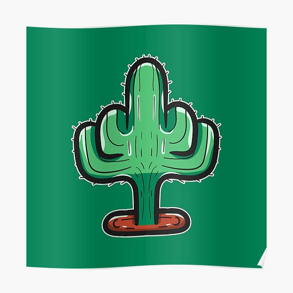 "Cactus middle finger" Poster for Sale by Dzulhan | Redbubble