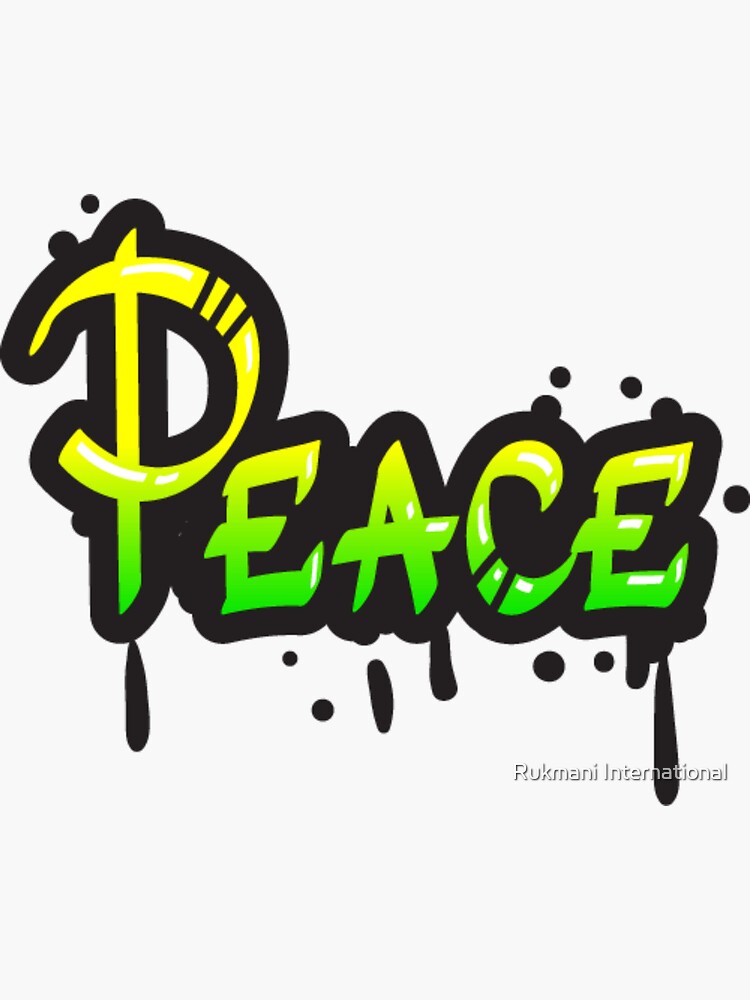 "Peace Text Art " Sticker by amnar | Redbubble