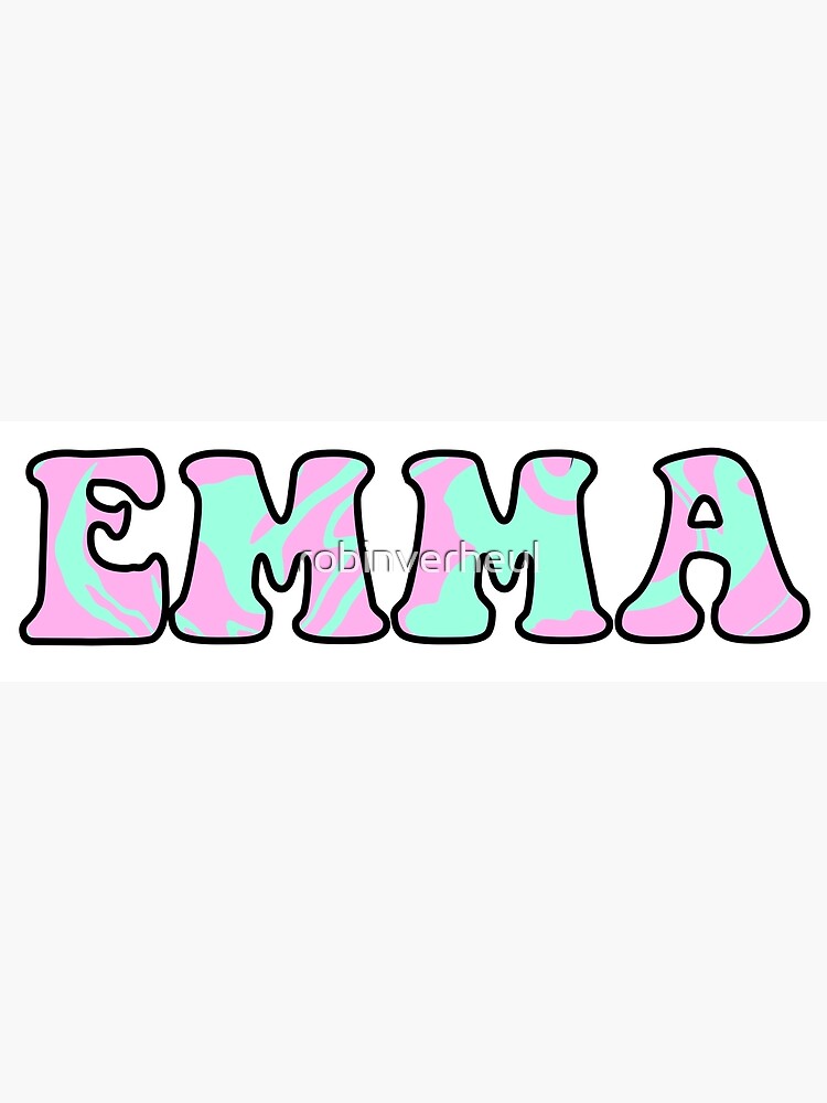 "emma, custom design water bottle name sticker, design 2" Poster by ...