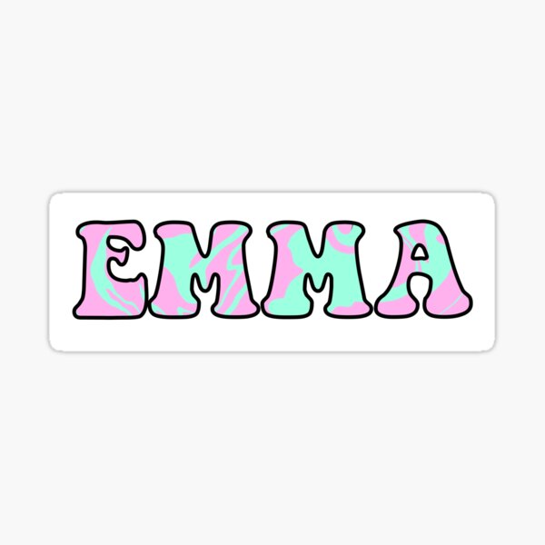 "emma, custom design water bottle name sticker, design 2" Sticker for ...