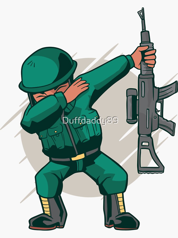 "dabbing soldier soldier airsoft" Sticker by Duffdaddy89 | Redbubble
