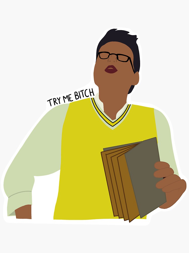"TRY ME BITCH" Sticker by alvarotheflash | Redbubble