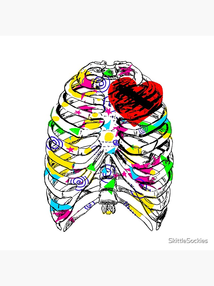 "80's Rib Cage Punk Goth Aesthetic Design" Art Print for Sale by ...