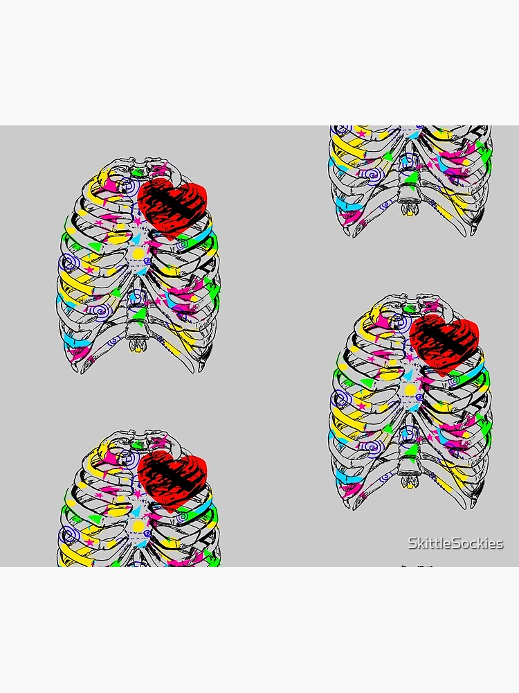 "80's Rib Cage Punk Goth Aesthetic Design" Throw Blanket for Sale by ...