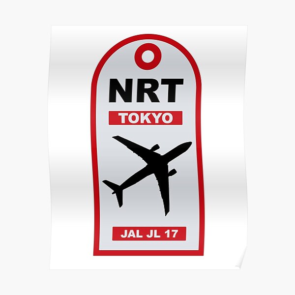 "Tokyo Narita and Japan Airlines Luggage Tag" Poster for Sale by ...