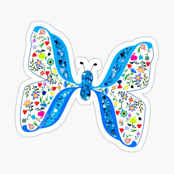 "Double Wing Butterfly" Sticker for Sale by ellenaJdesign | Redbubble