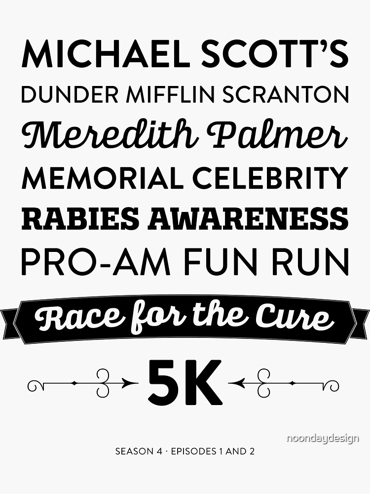 "The Office - Rabies Awareness Fun Run" Sticker for Sale by ...