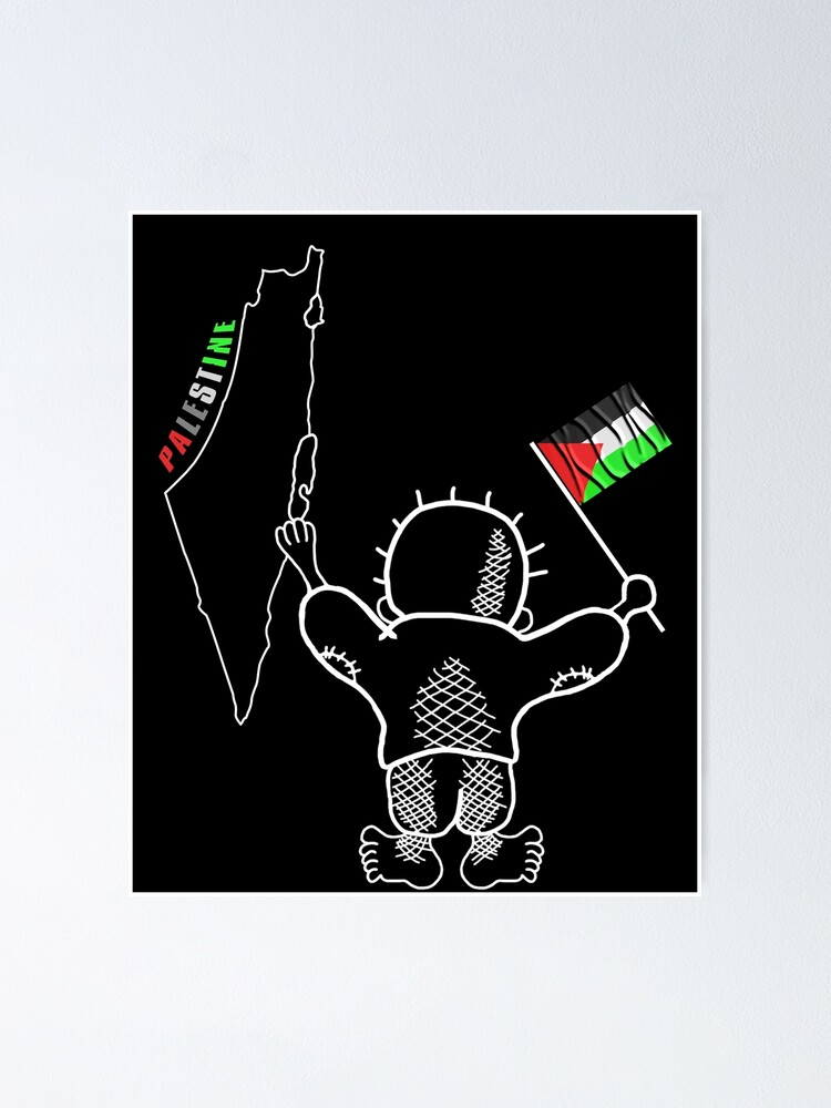 "Palestinian Flag Map and Handala Kid" Poster by AdamPO | Redbubble
