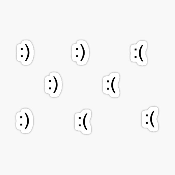 "Happy Sad Face Stickers" Sticker for Sale by YellowLavender | Redbubble