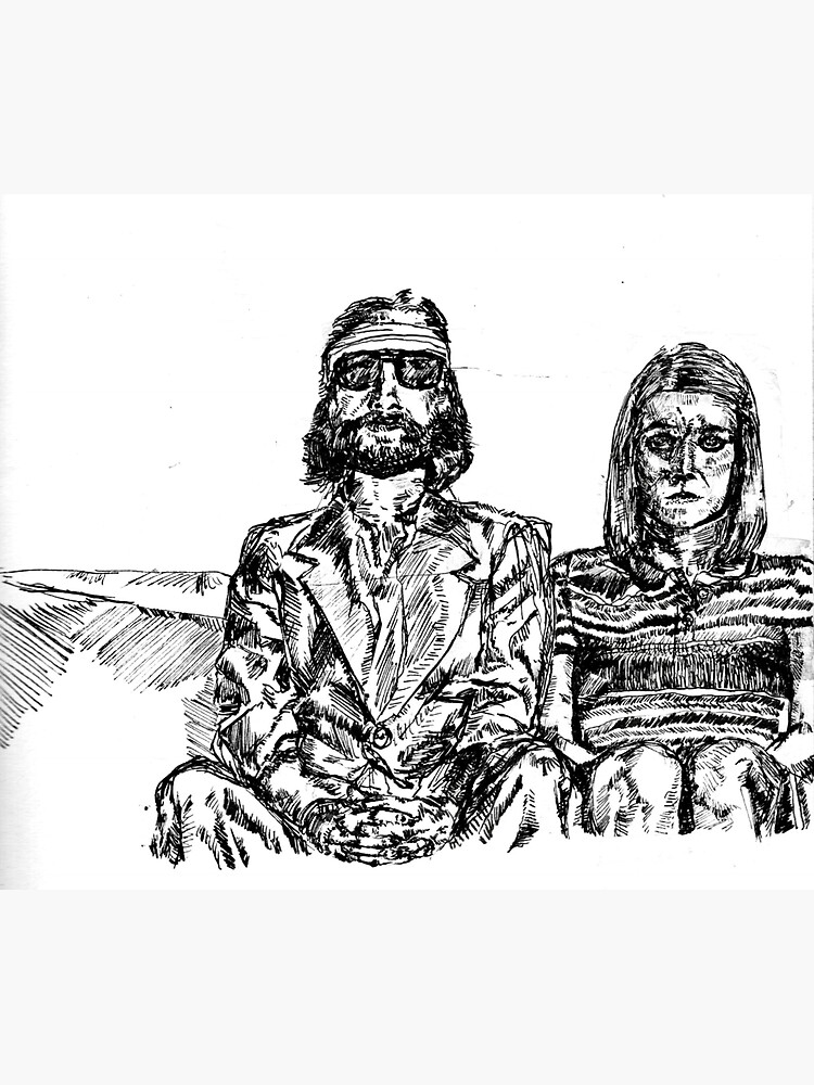 "Wes Anderson HAND DRAWN Sticker (PEN AND INK)" Sticker for Sale by ...