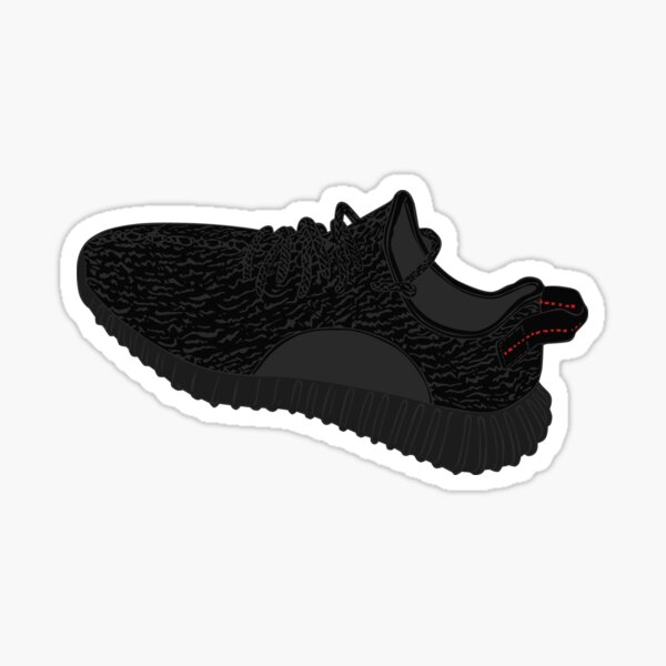 "Yeezy Boost 350 Black Ver2" Sticker for Sale by tee4daily | Redbubble