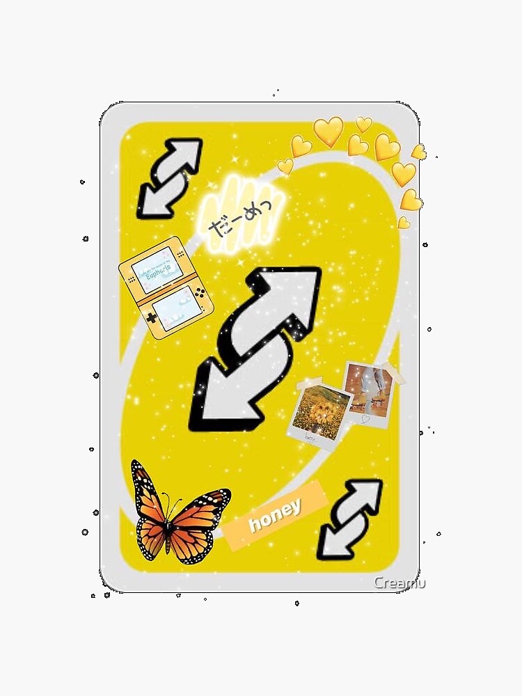 "Aesthetic Yellow Uno Reverse Card" Sticker by Creamu | Redbubble